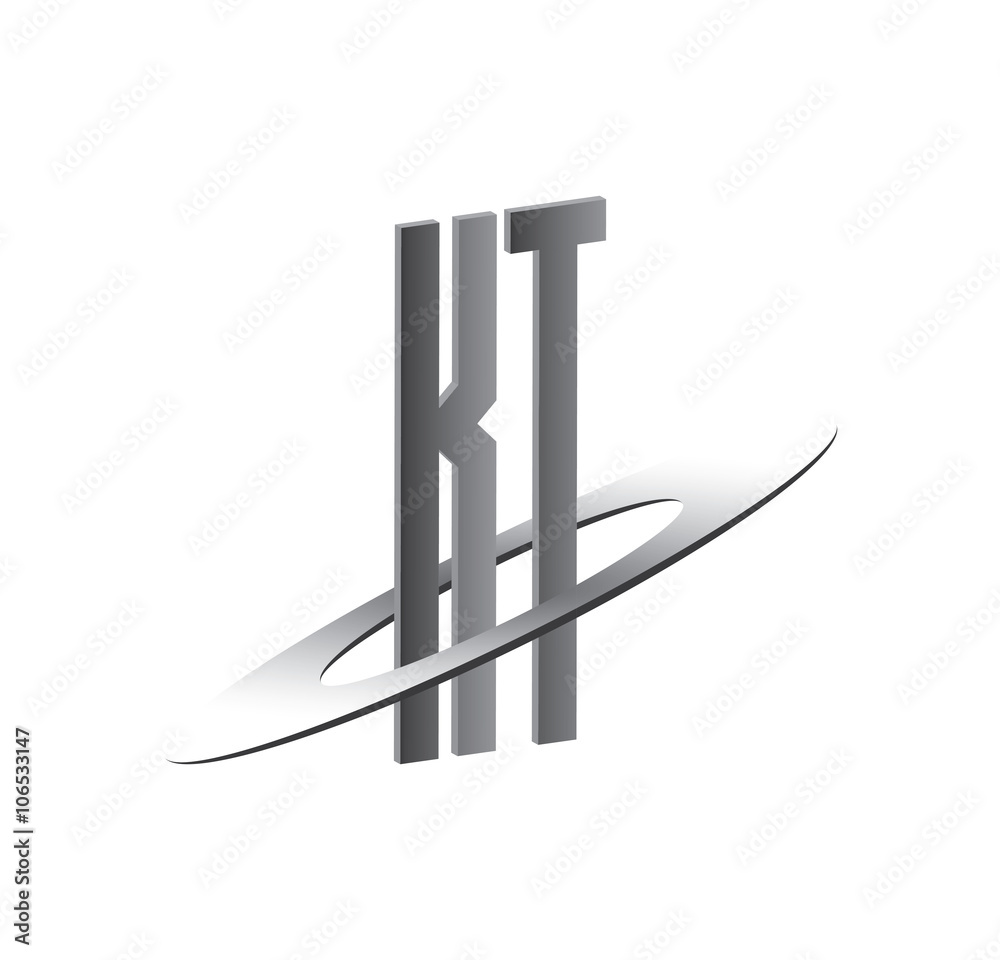 KT initial logo with silver sphere Stock Vector | Adobe Stock