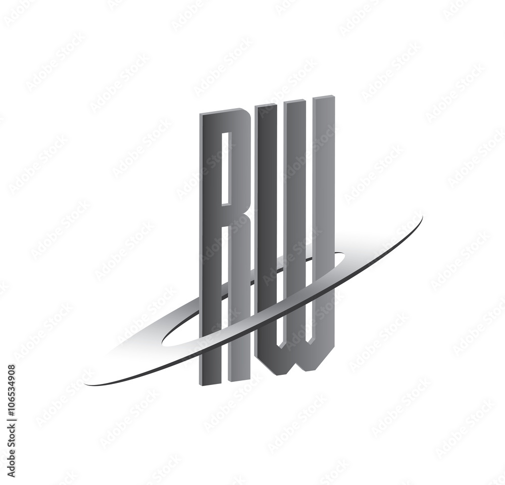 RW initial logo with silver sphere Stock Vector | Adobe Stock