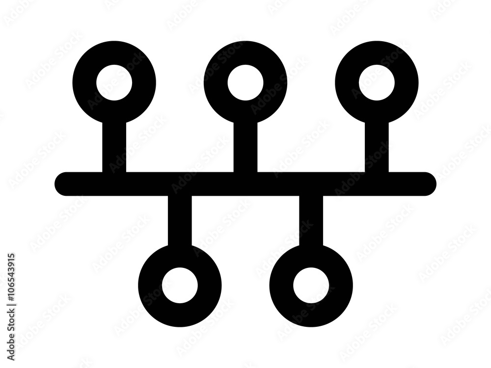 Timeline / chronology horizontal line art icon for apps and websites ...