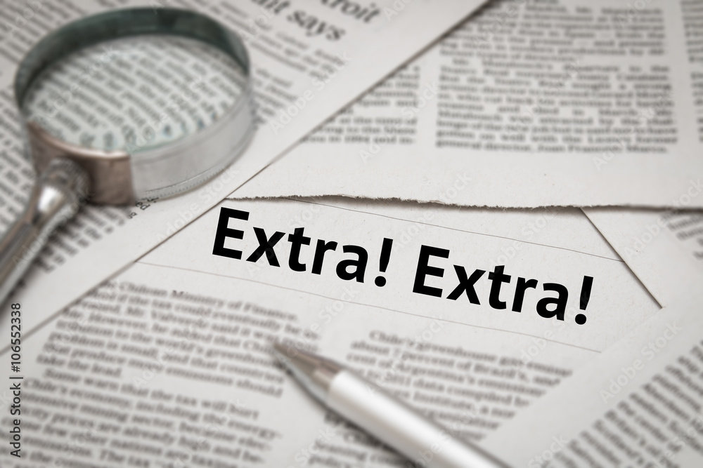 Newspaper Headline Extra Extra