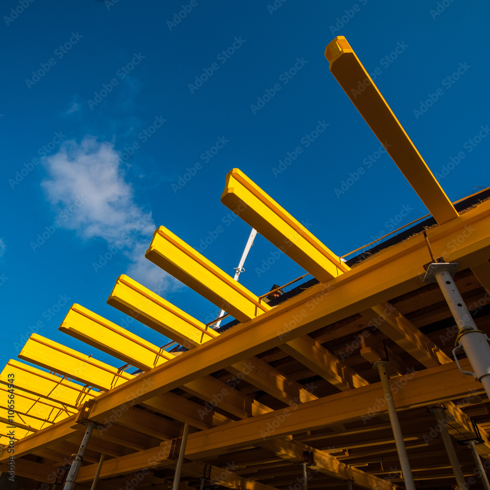 preparation of the formwork and rebar for concrete pouring Stock Photo ...