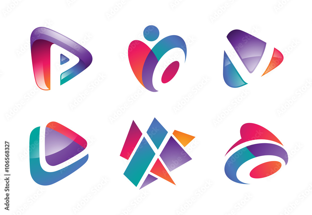 Colorful Abstract Logo Design Stock Vector | Adobe Stock