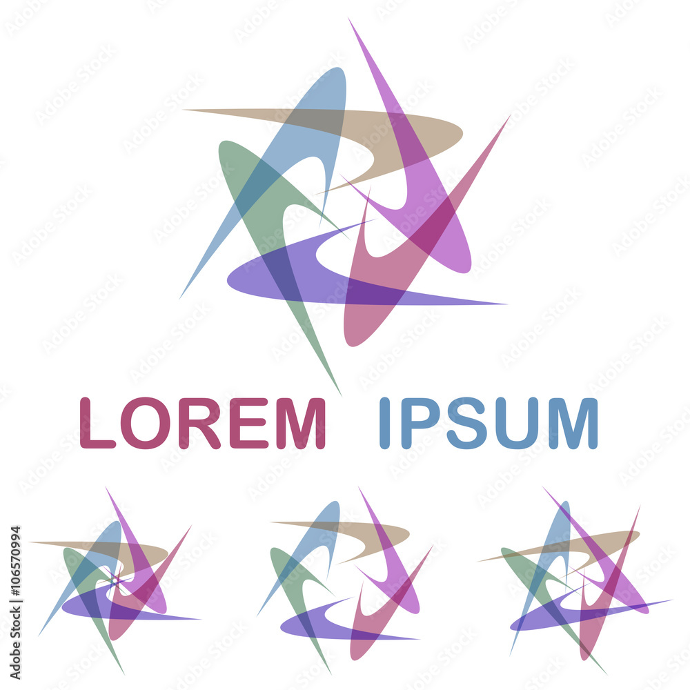 Colorful round logo design set Stock Vector | Adobe Stock