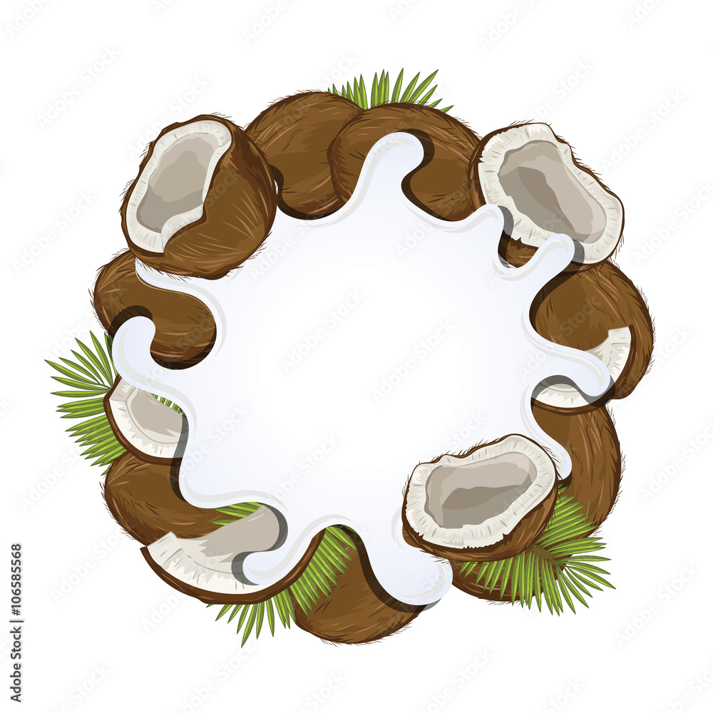 Yogurt splash isolated on coconut. Milk splash. Coconut yogurt. Yogurt ...