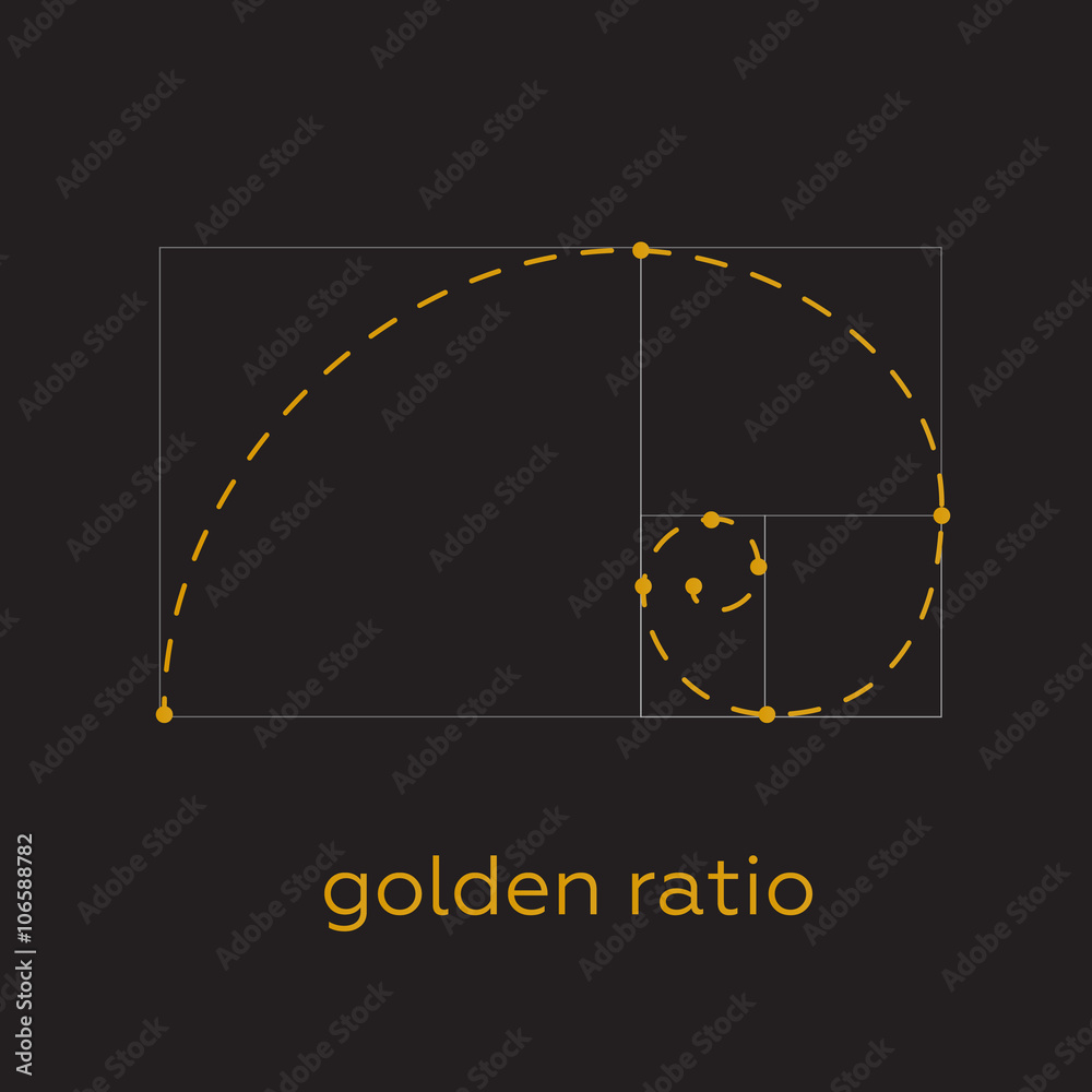 Symbol of the golden ratio. Golden ratio vector illustration. Golden ...