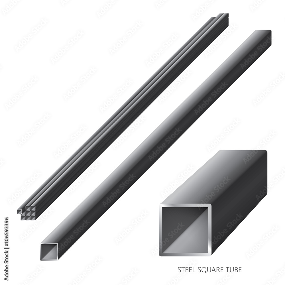 Vector illustration of steel construction isolated (Steel Square Tube ...