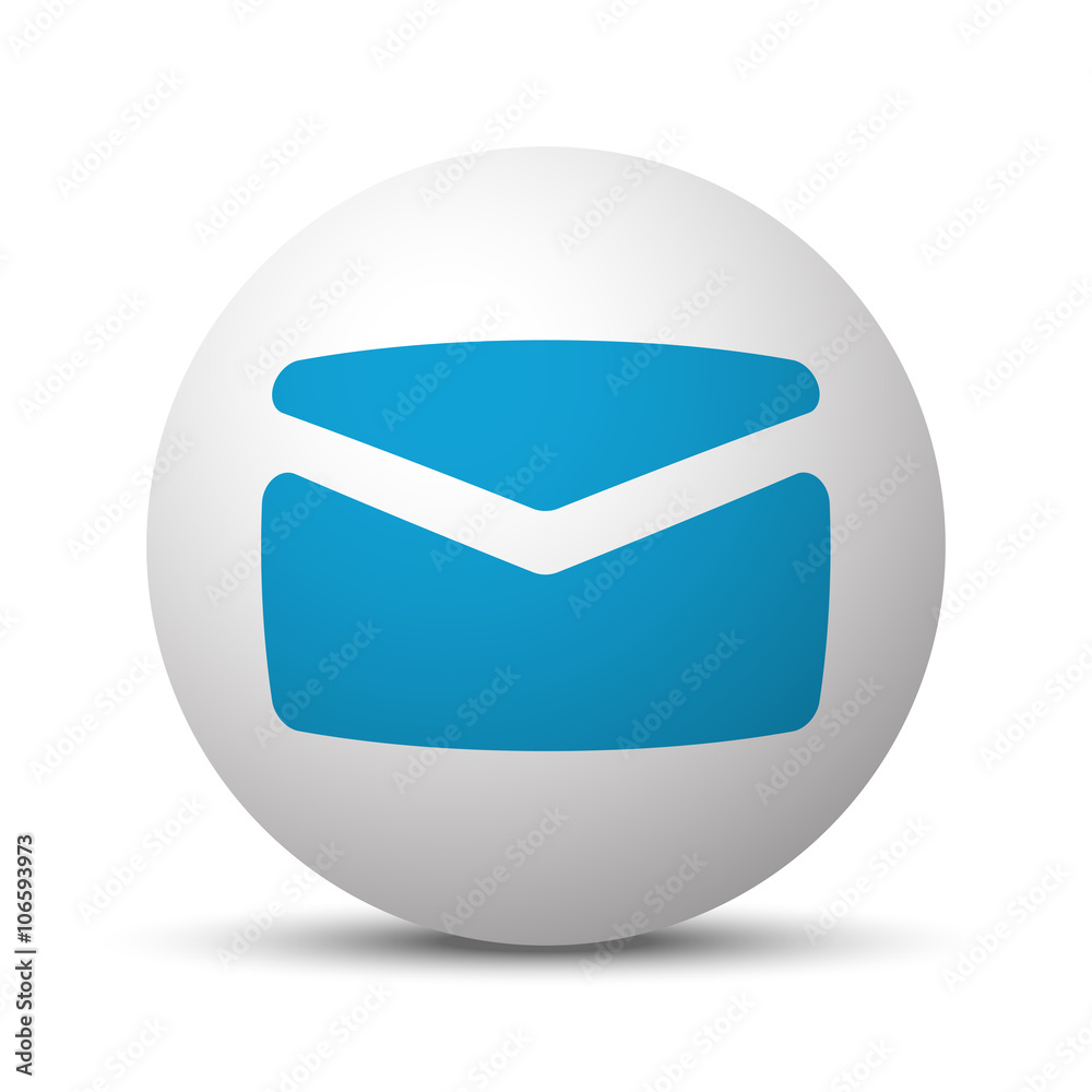 Blue Mail icon on sphere on white background Stock Vector | Adobe Stock