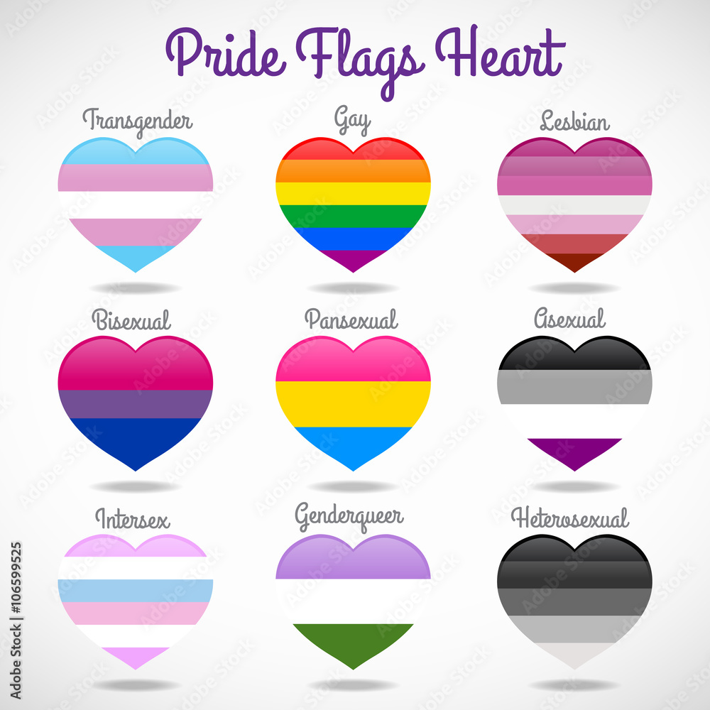 Pride Flags Heart Signs 9 Style Vecter Design Stock Vector Adobe Stock