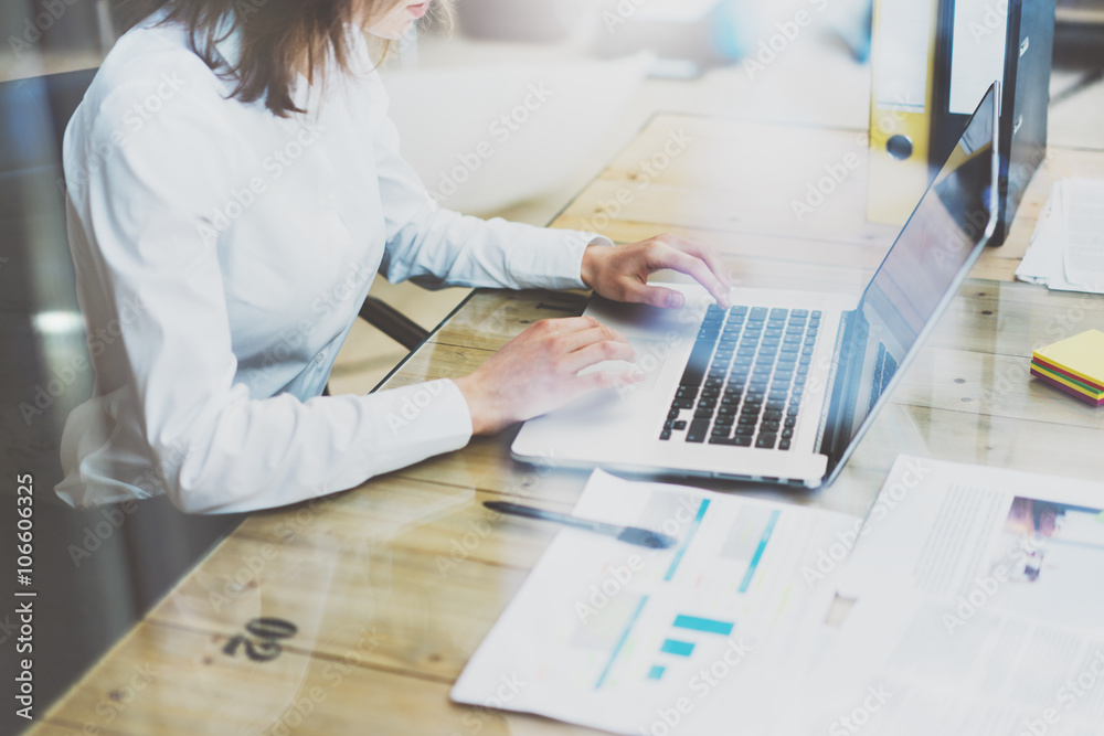 Account manager working new startup project modern office.Contemporary ...