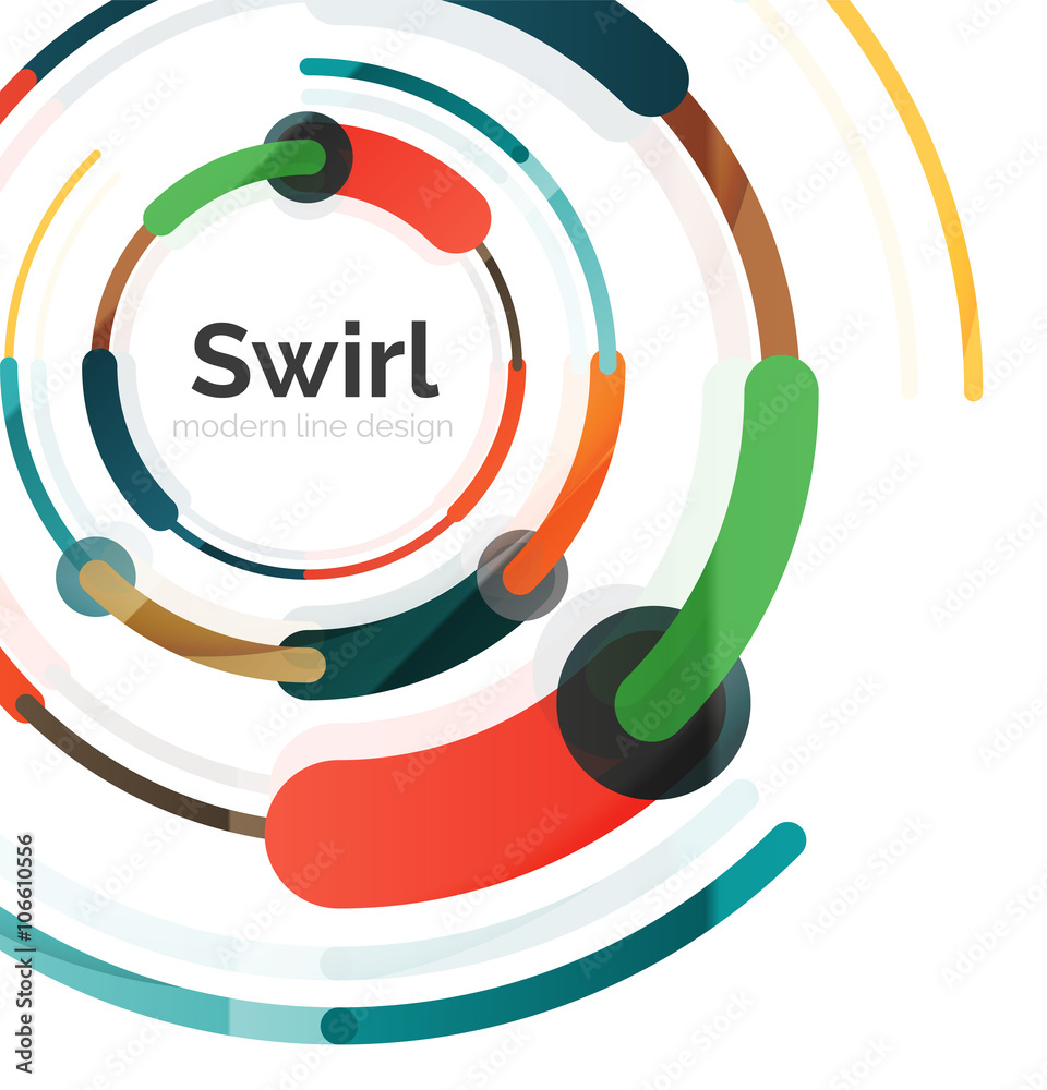 Geometric swirl and circle lines abstract background Stock Vector ...