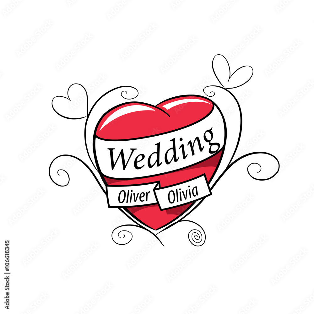 vector logo wedding Stock Vector | Adobe Stock