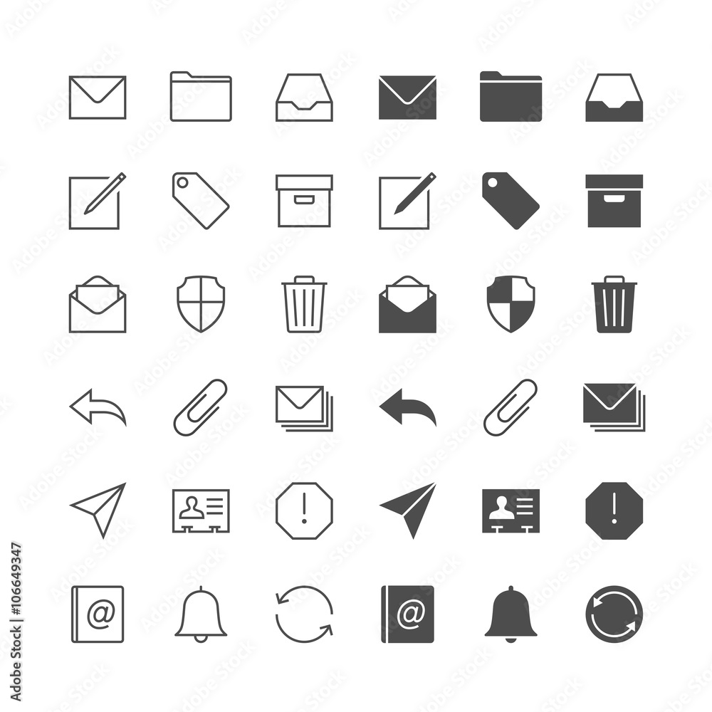 Email icons, included normal and enable state. Stock Vector | Adobe Stock