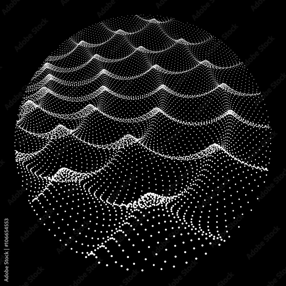 Wave Grid Background. 3d Abstract Vector Illustration. Ripple Grid ...