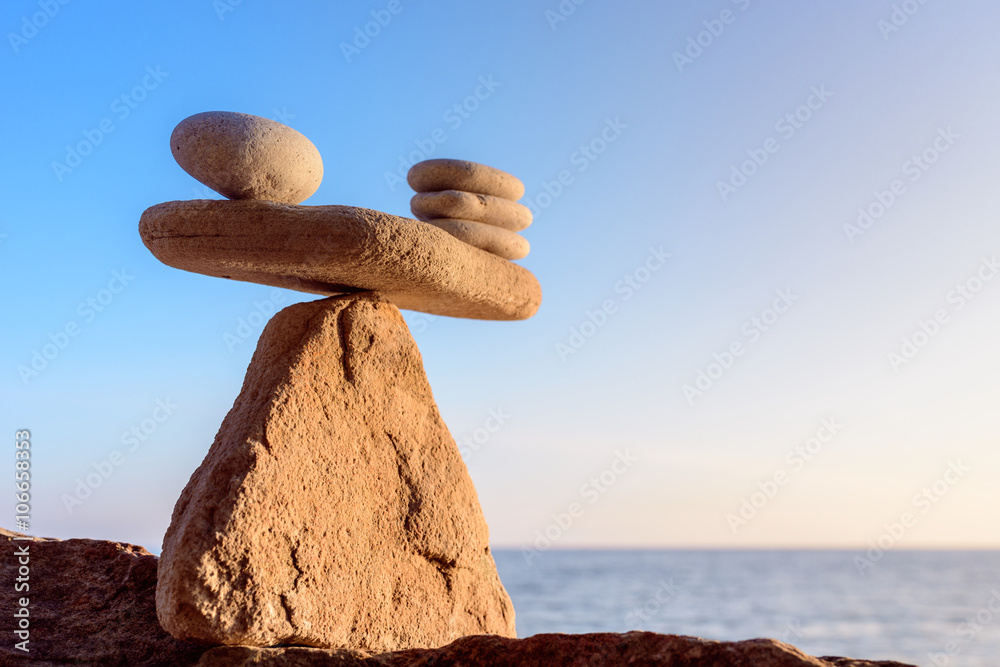 Balancing of pebbles Stock Photo | Adobe Stock