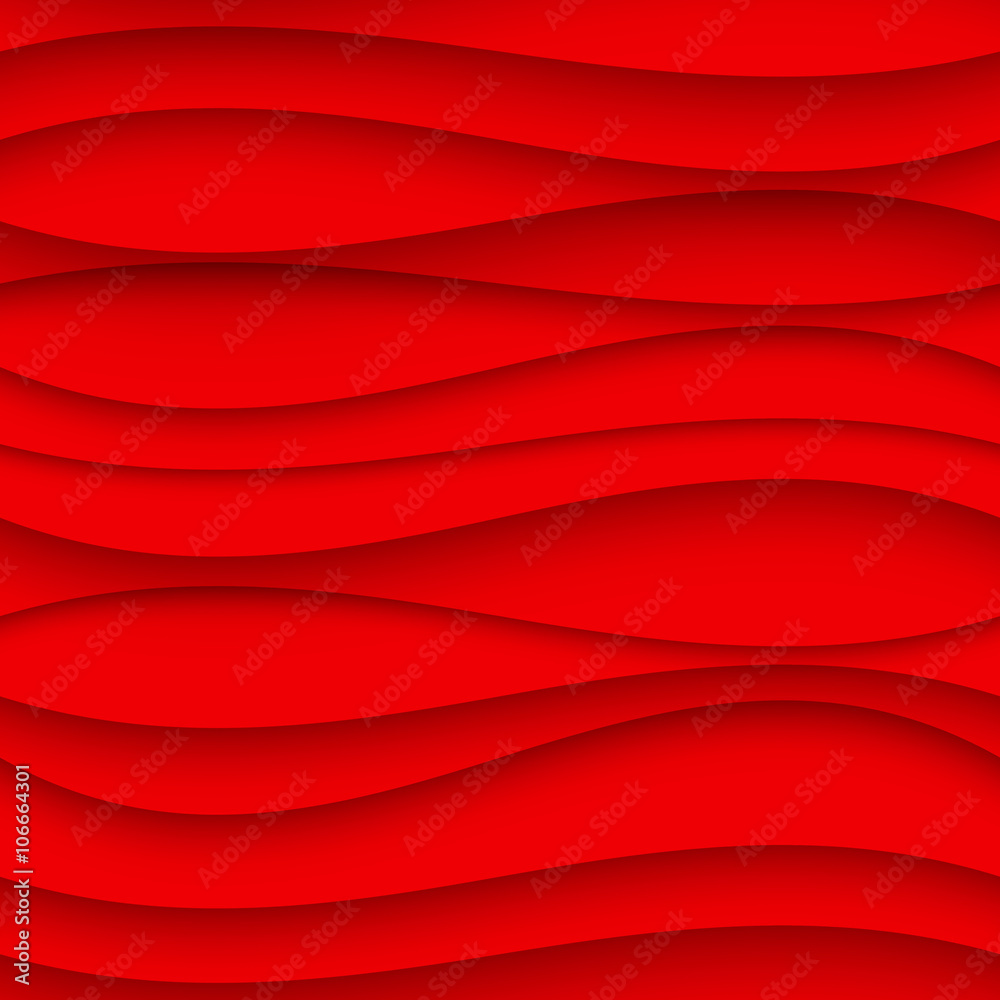 Seamless Wave Pattern. Curved Shapes Background. Regular red Texture ...