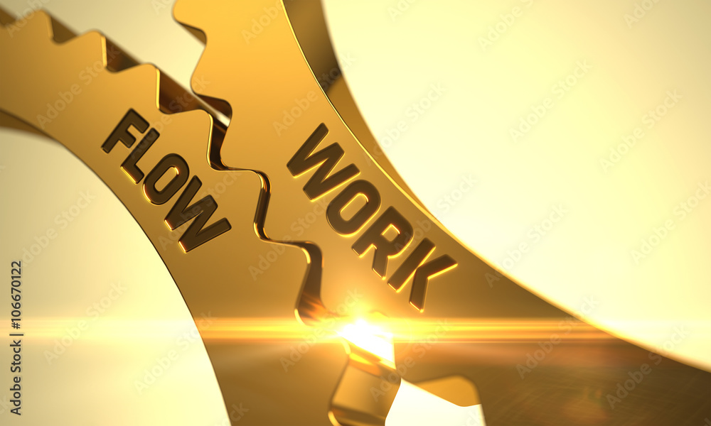 Work Flow on Mechanism of Golden Cogwheels with Lens Flare. Work Flow ...