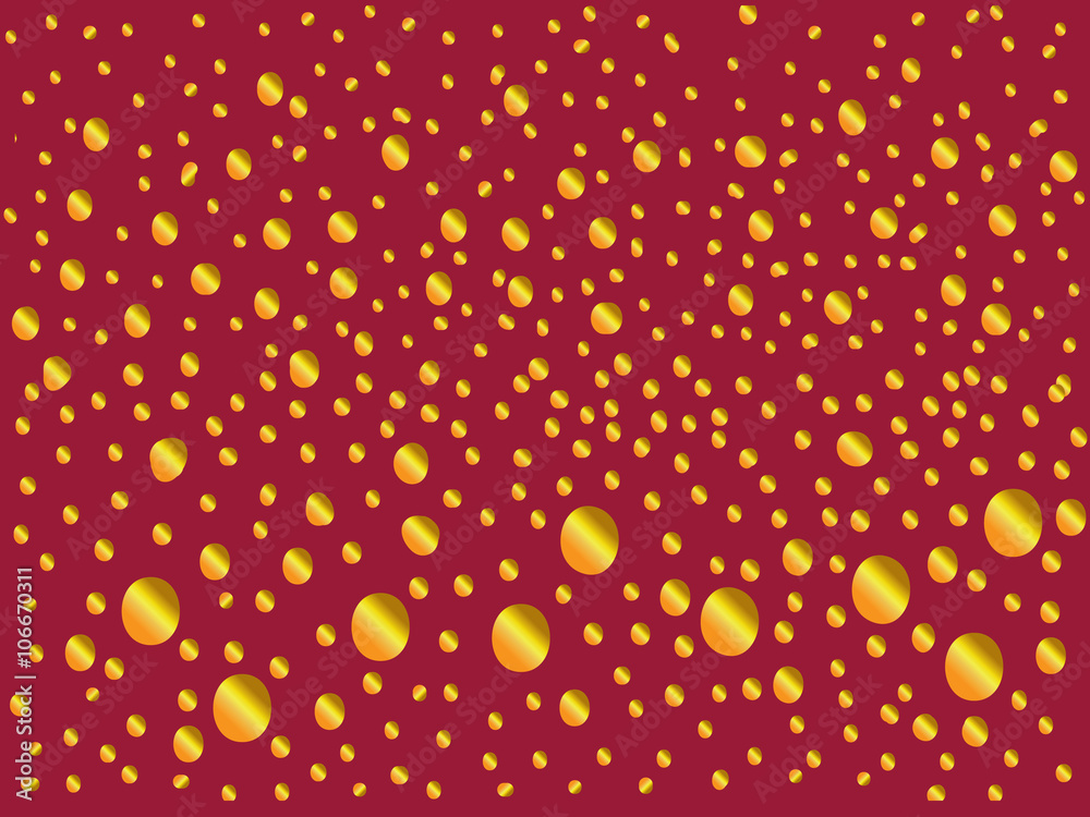Vector gold dots on red background - artistic polka dots abstract ...