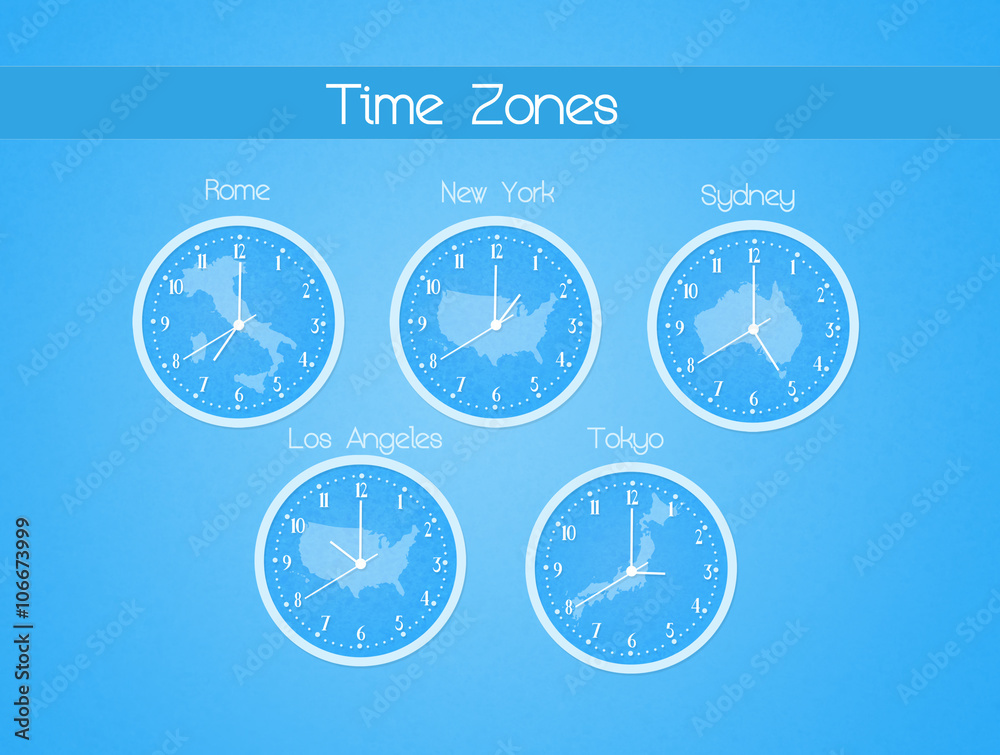 Time zones Stock Illustration | Adobe Stock