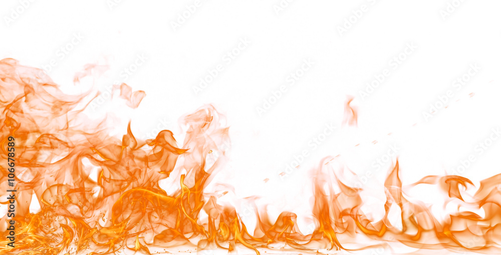 Fire flames on white background Stock Photo | Adobe Stock