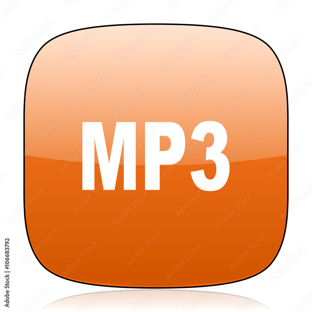 mp3 orange square web design glossy icon Stock Illustration | Adobe Stock