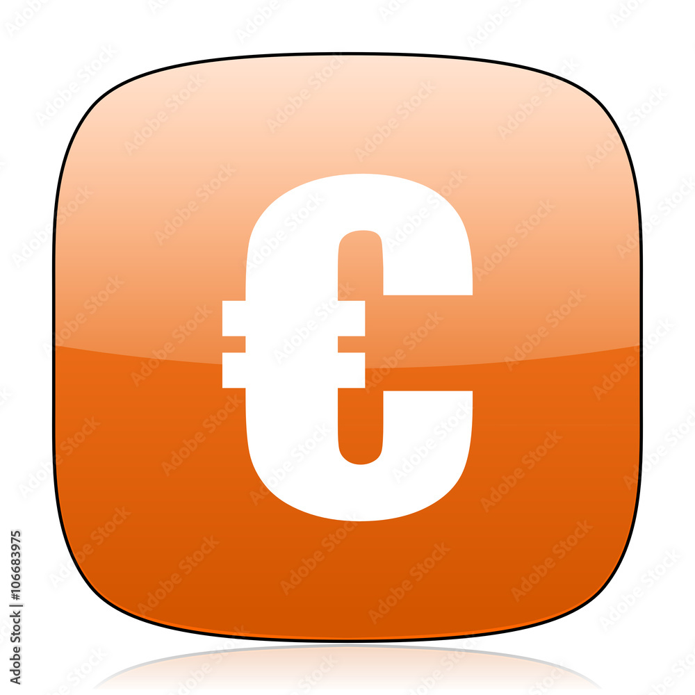 euro orange square web design glossy icon Stock-Illustration | Adobe Stock