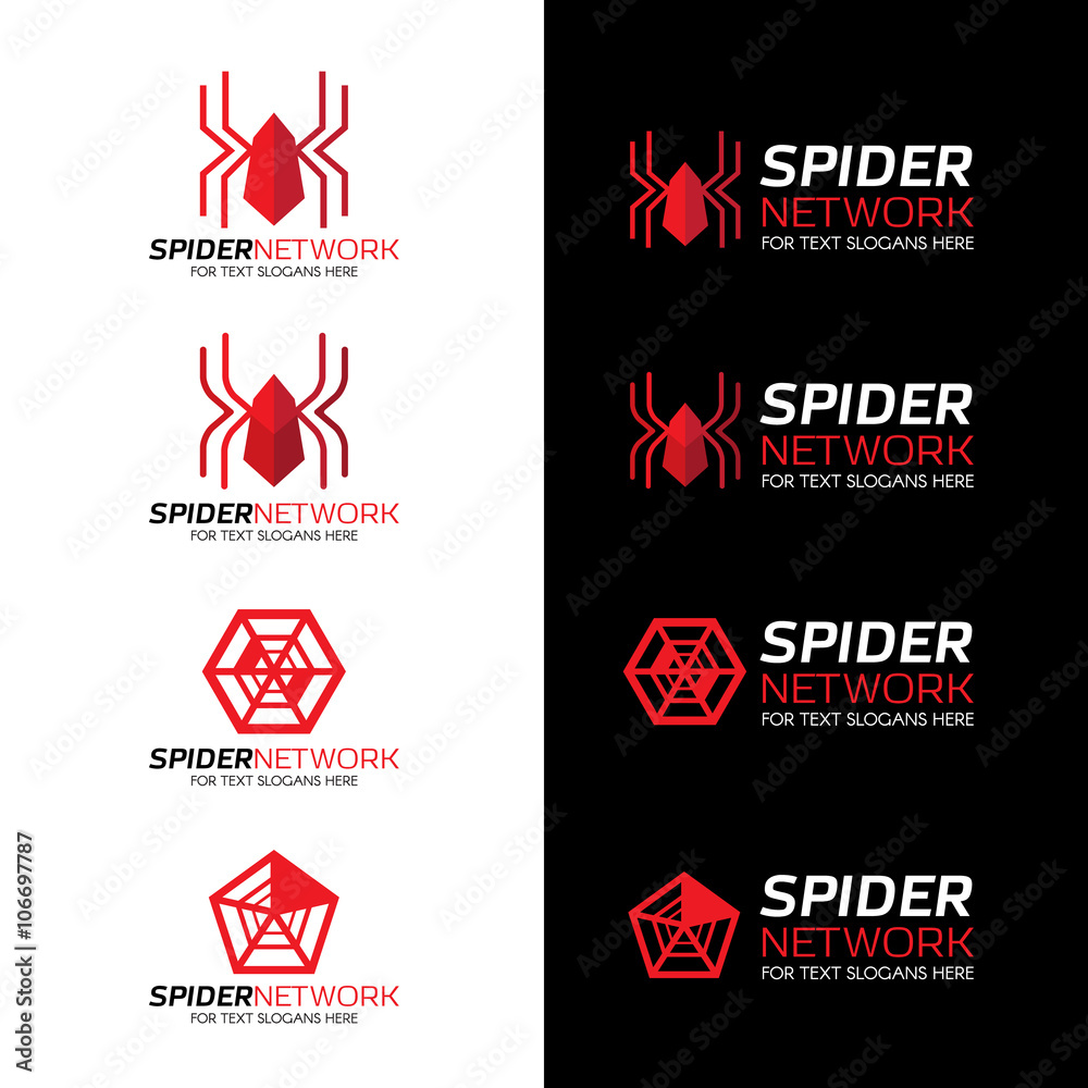 Red Spider network logo on white and black background Stock Vector ...