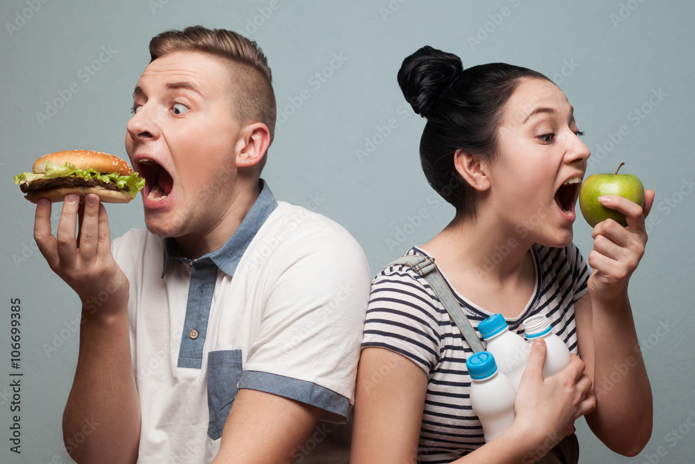 problem of choice of good food or no good food Stock Photo | Adobe Stock