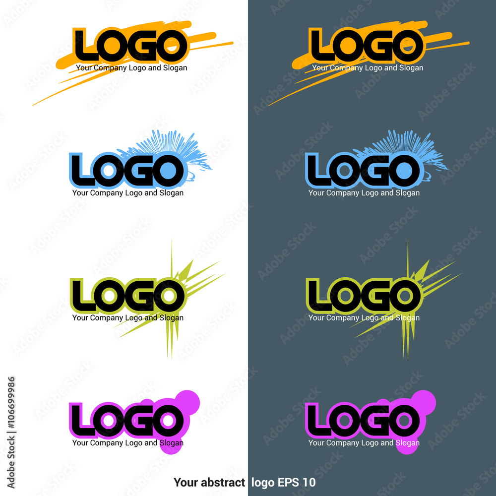 Logotype Sign Templates. Logo with Spikes, Logo with Blots, Logo with ...