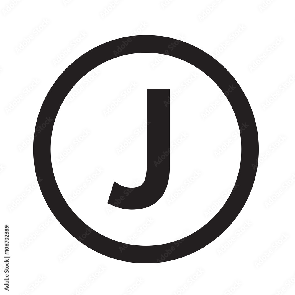 Basic font for letter J icon Illustration design Stock Vector | Adobe Stock