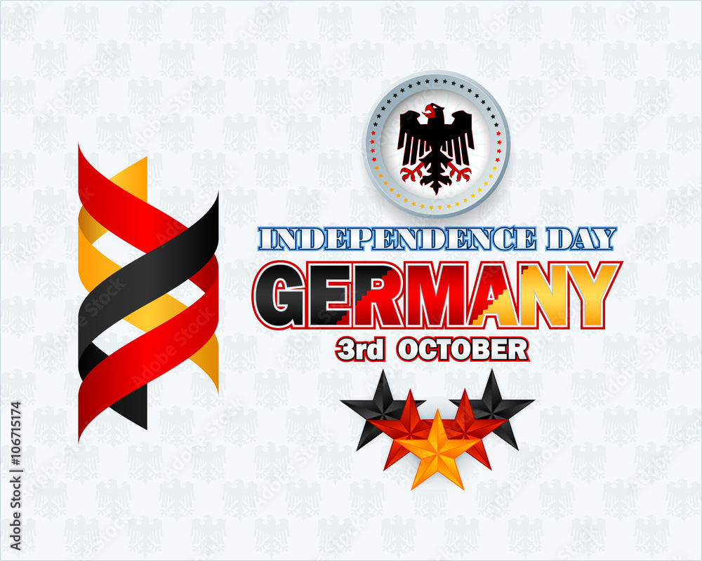 Independence day layout template with German Eagle, coat of arms, black ...