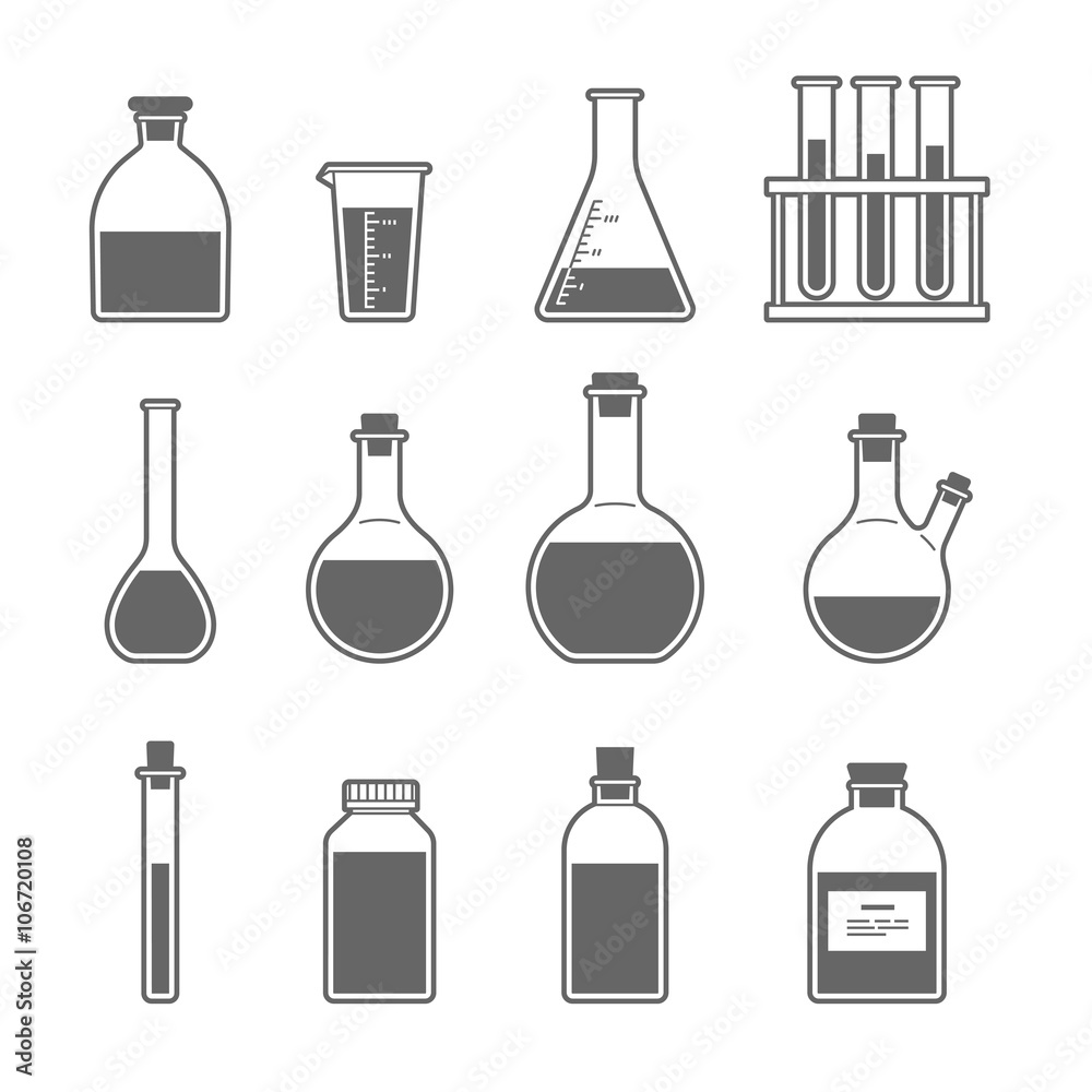 chemical glassware icon Stock Vector | Adobe Stock