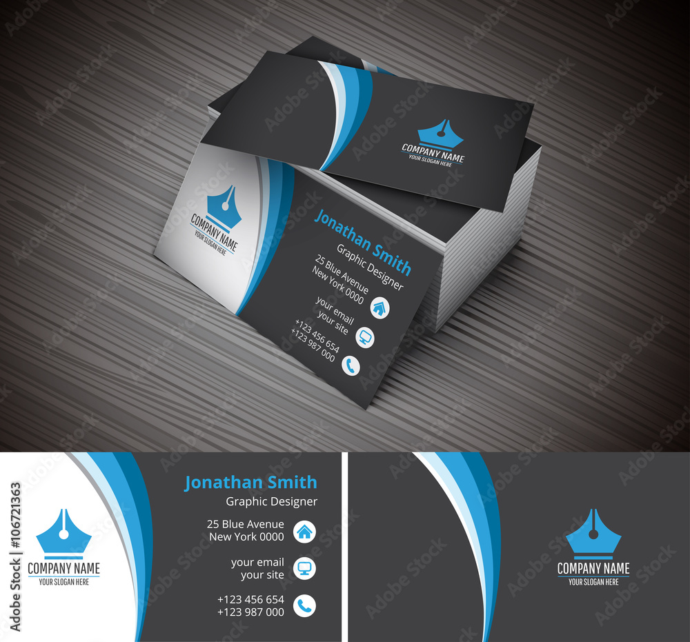 Business card. File contains text editable AI, EPS10, JPEG and free ...