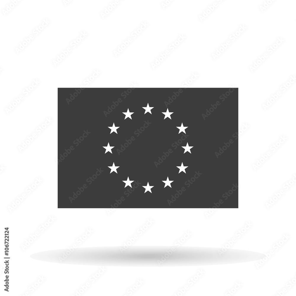 Official EU flag icon European Union on a white background, stylish ...
