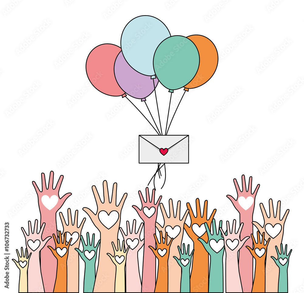 hands up design Stock Vector | Adobe Stock