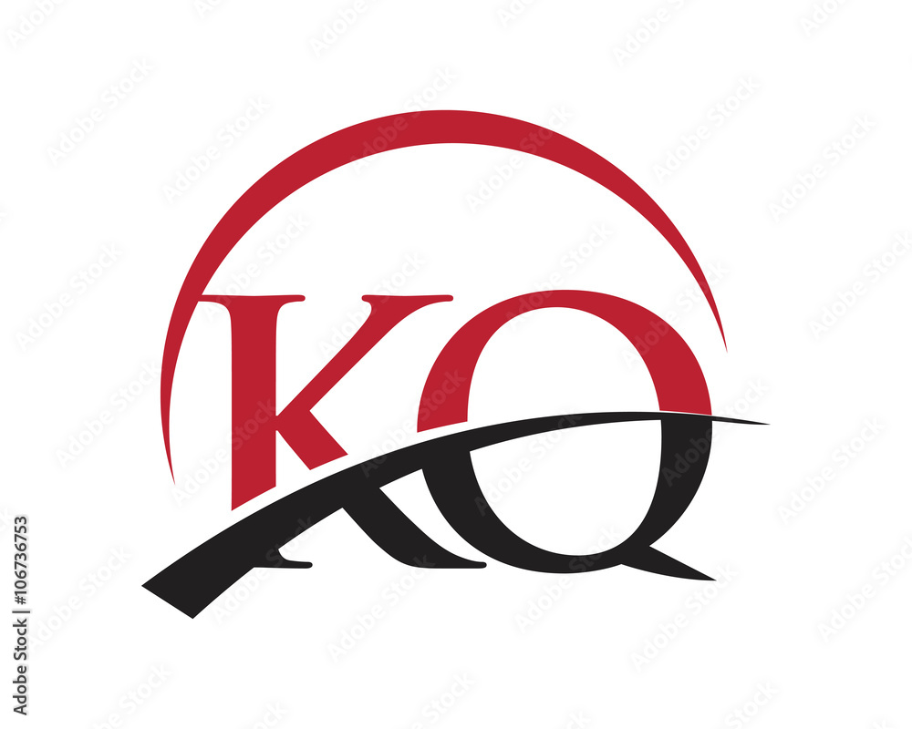 KQ red letter logo swoosh Stock Vector | Adobe Stock