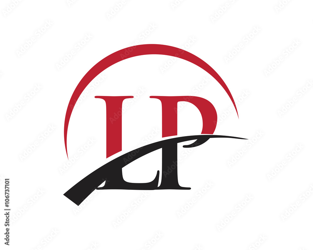 LP red letter logo swoosh Stock Vector | Adobe Stock