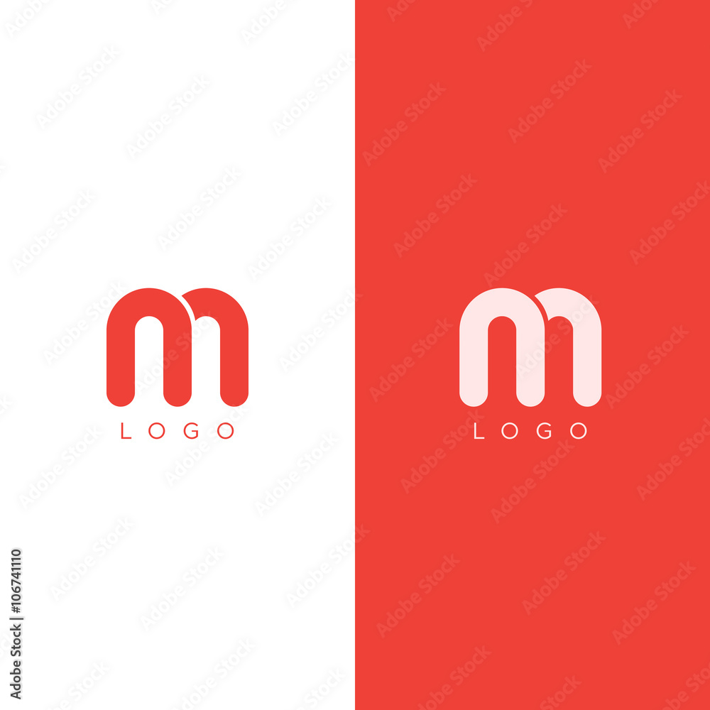M letter logo design template in red color. Graphic alphabet symbol for ...