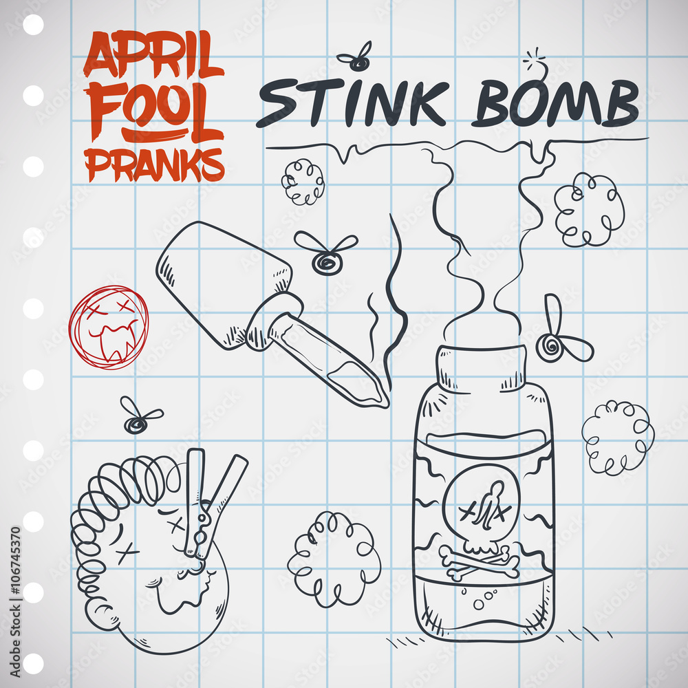 Stink Bomb Plan for April Fools' Day, Vector Illustration vector de ...