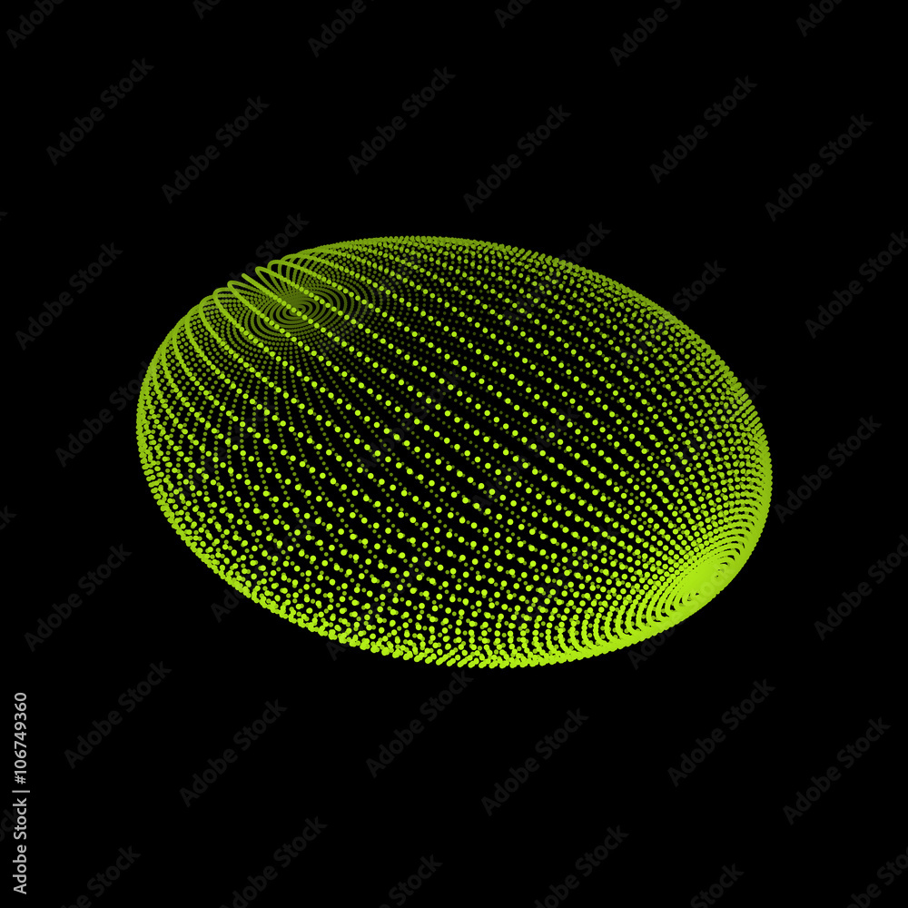 The Ellipsoid Consisting Of Points Connection Structure Wireframe