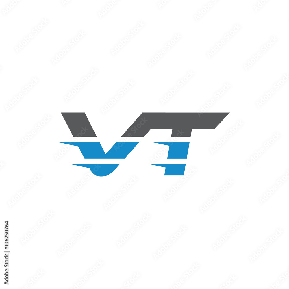 Simple Modern Dynamic Letter Initial Logo vt Stock Vector | Adobe Stock