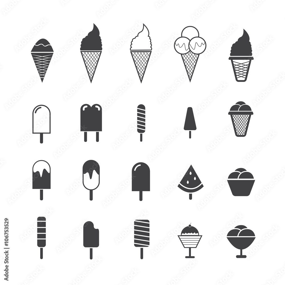 ice cream icon set Stock Vector | Adobe Stock