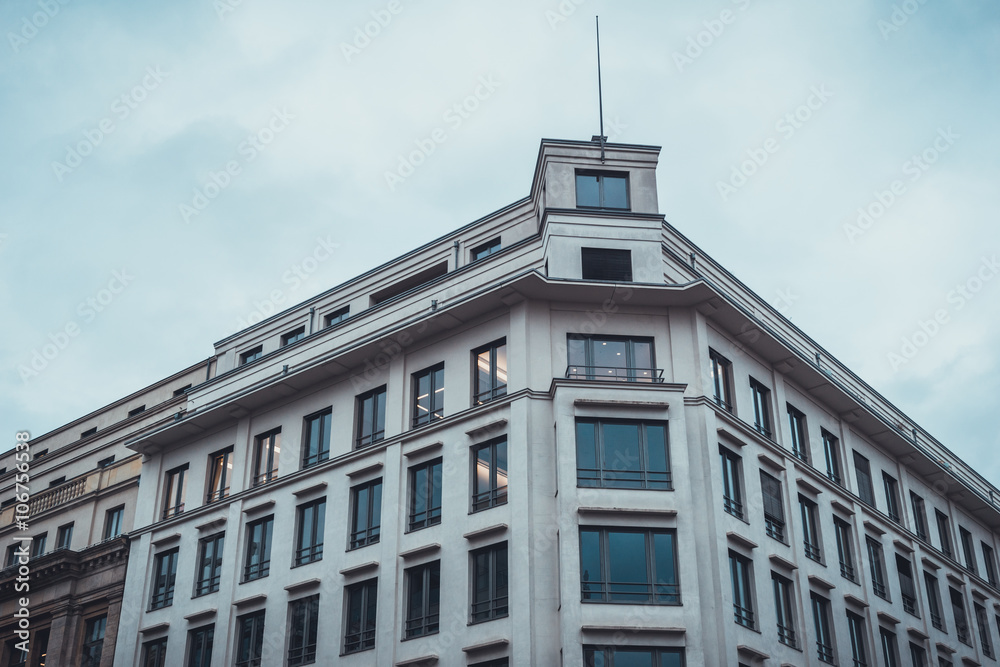 Poster Building with three pane mullion windows on corner – Wall Art ...