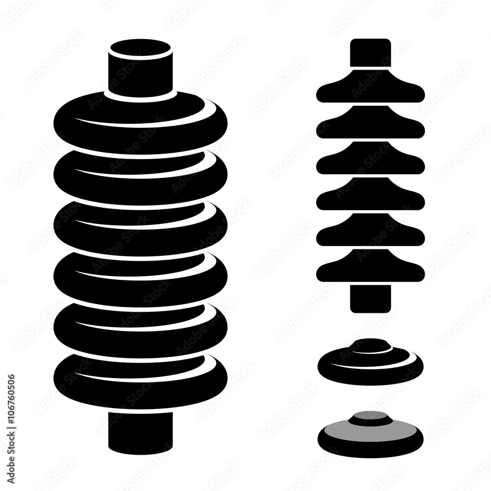 vector high voltage electrical insulator black symbol Stock Vector ...
