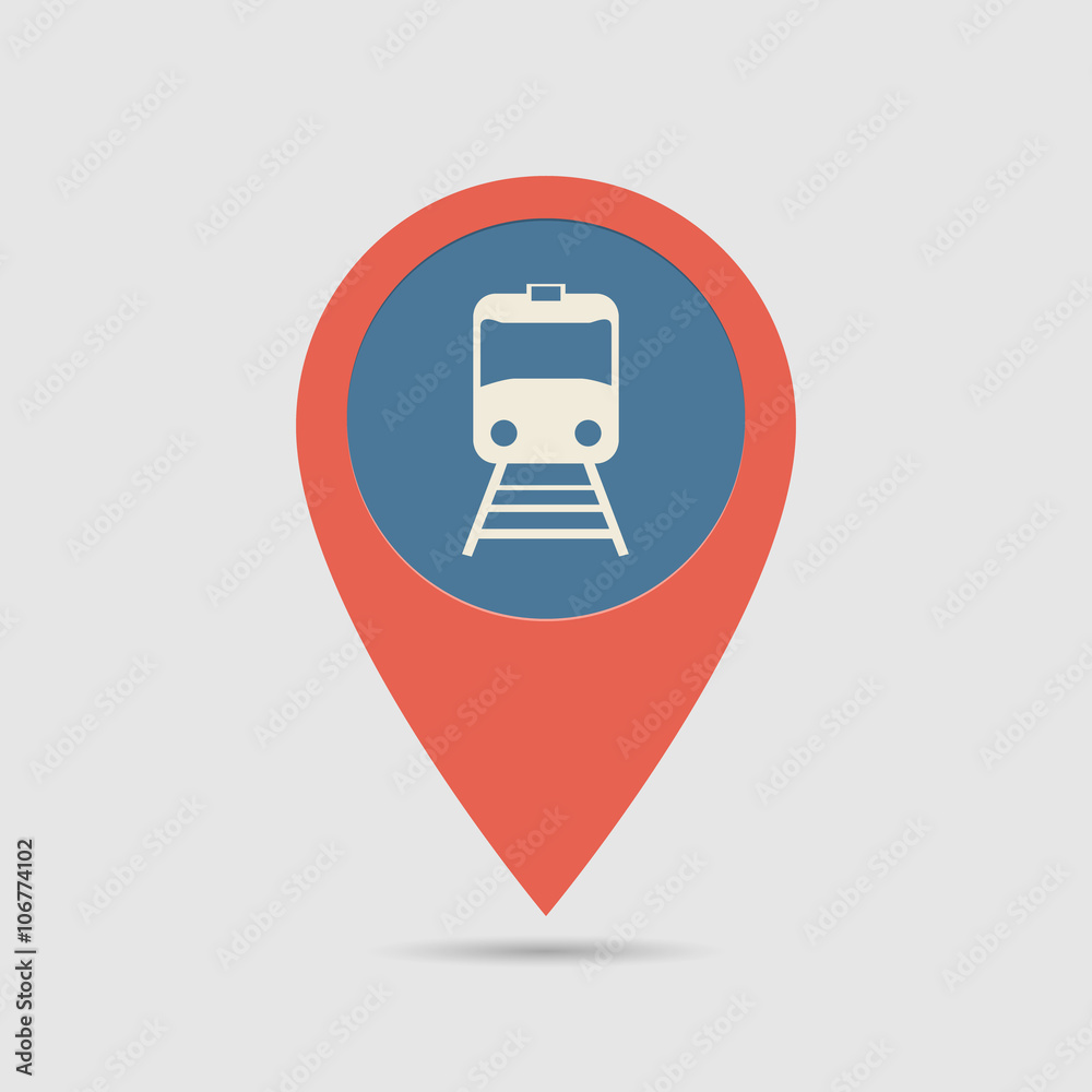 Map Pin Railway Station Stock Vector | Adobe Stock