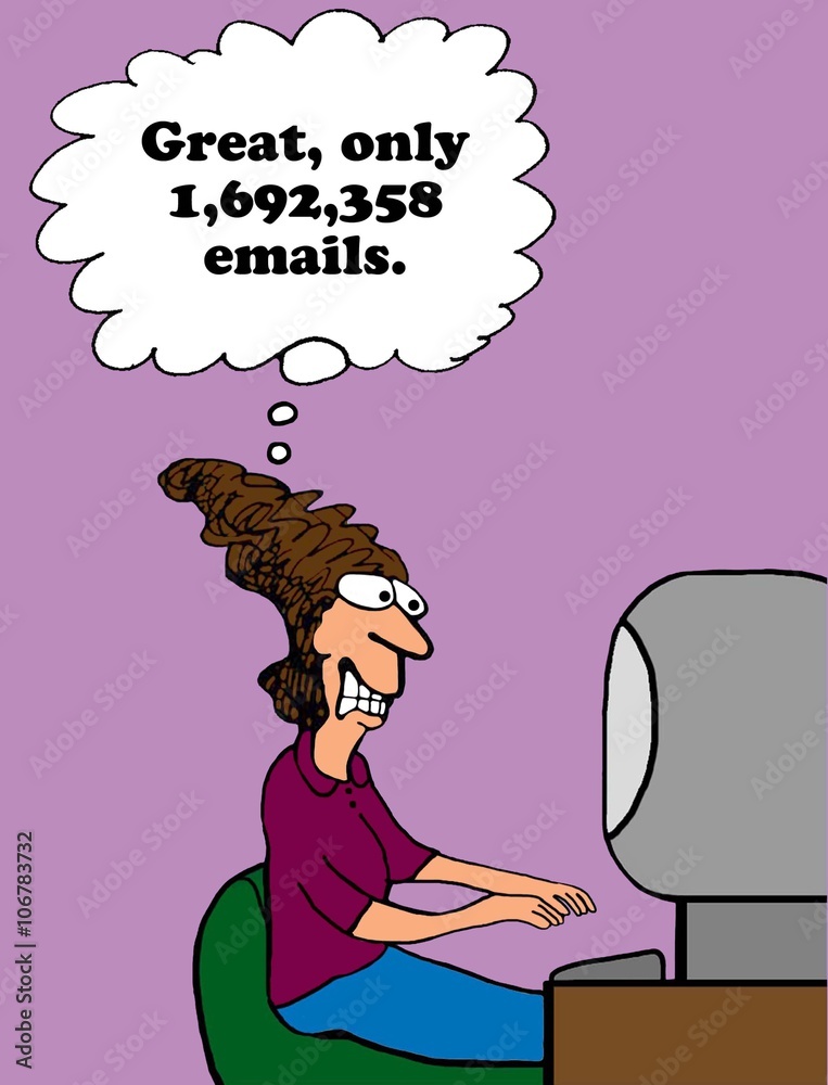 Business cartoon about too many emails. Stock Illustration | Adobe Stock Business cartoon about too many emails. Stock Illustration | Adobe Stock