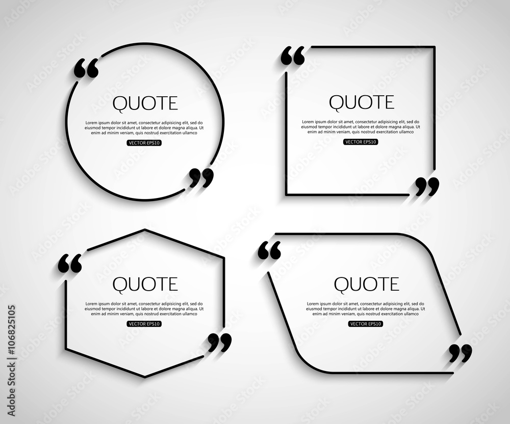 Set Paper Quote template for social networking, business, newspaper ...