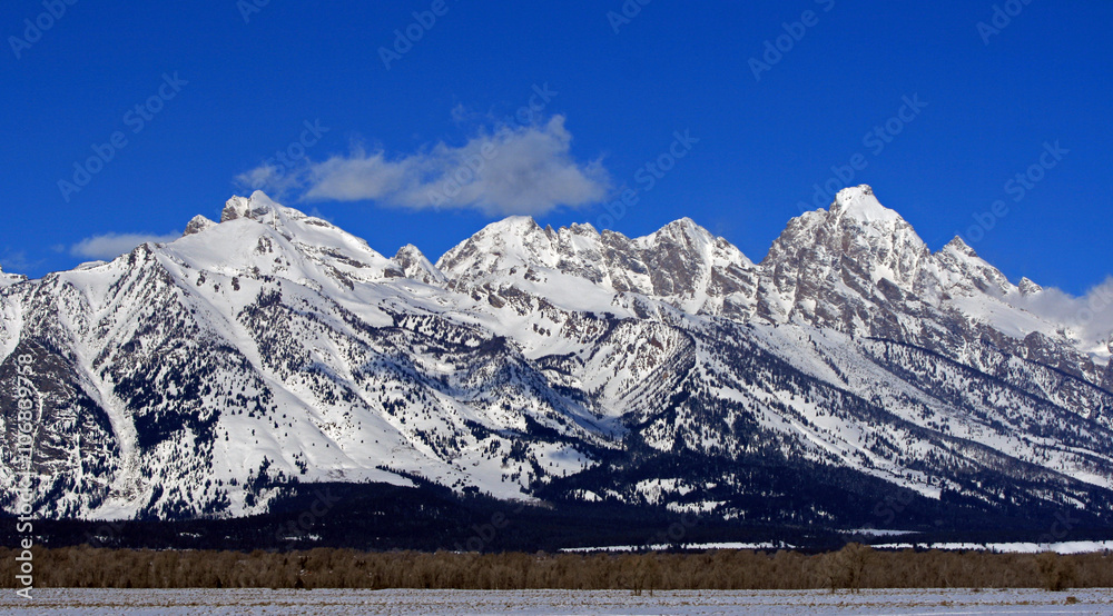 Mount Woodring of the Grand Tetons Peaks in Grand Tetons National Park ...