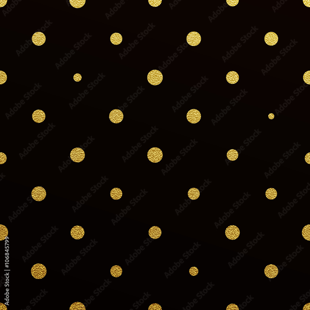 Black And Gold Polka Dots Wallpaper