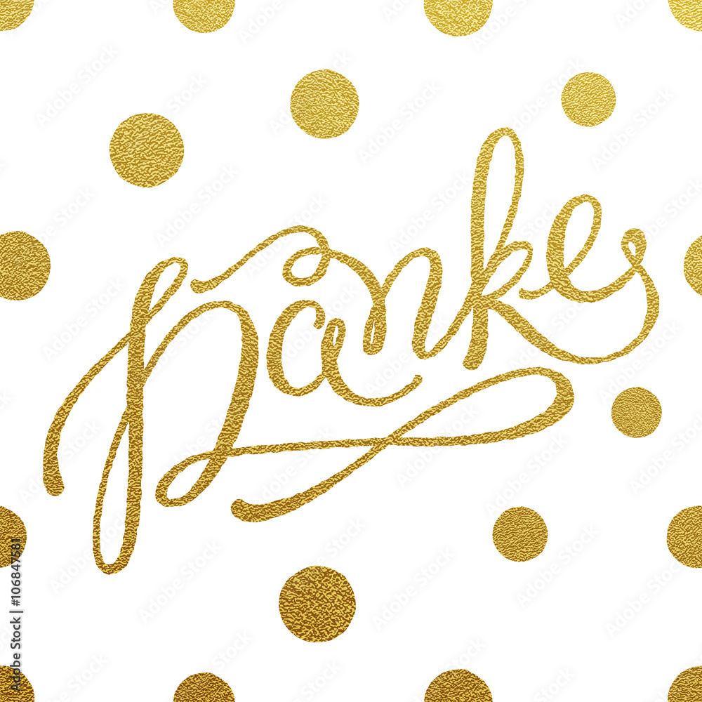 Danke gold glitter lettering design Stock Vector | Adobe Stock