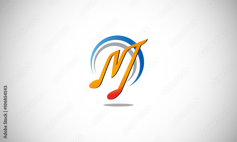 letter M music logo Stock Vector | Adobe Stock